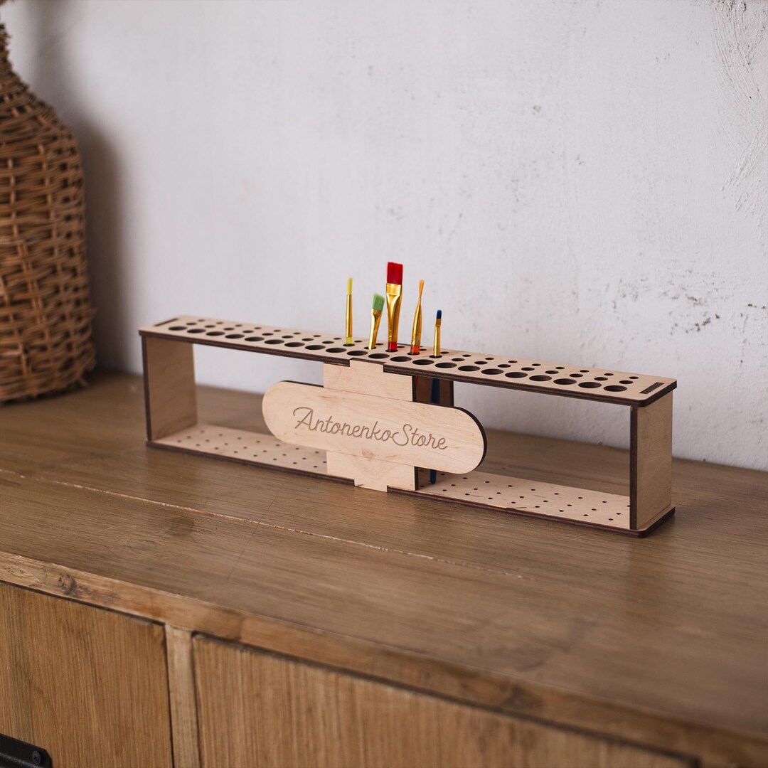 Paint Brush Holder Custom, Paint Brush Rack, Personalized Paint Brush ...