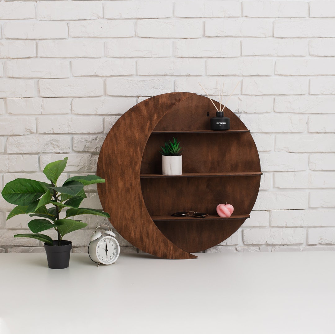 Wood Moon Shelf, Moon Wall Shelf, Crescent Moon Shelf, Crescent Moon ...
