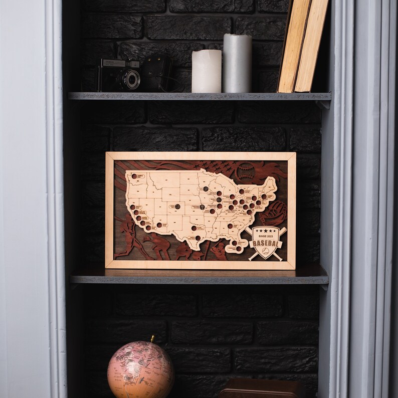 Custom Baseball Stadium Map, MLB Stadium Map, Baseball Stadium Tracker ...