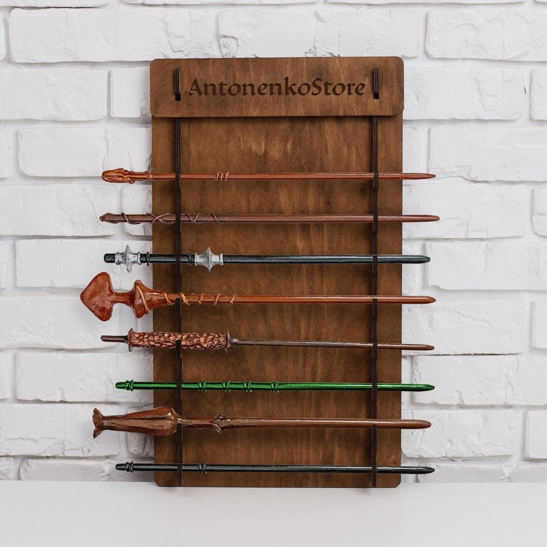 Wooden Wand Display Stand, Wand Holder Wall Mount, Wizard Wand Display ...