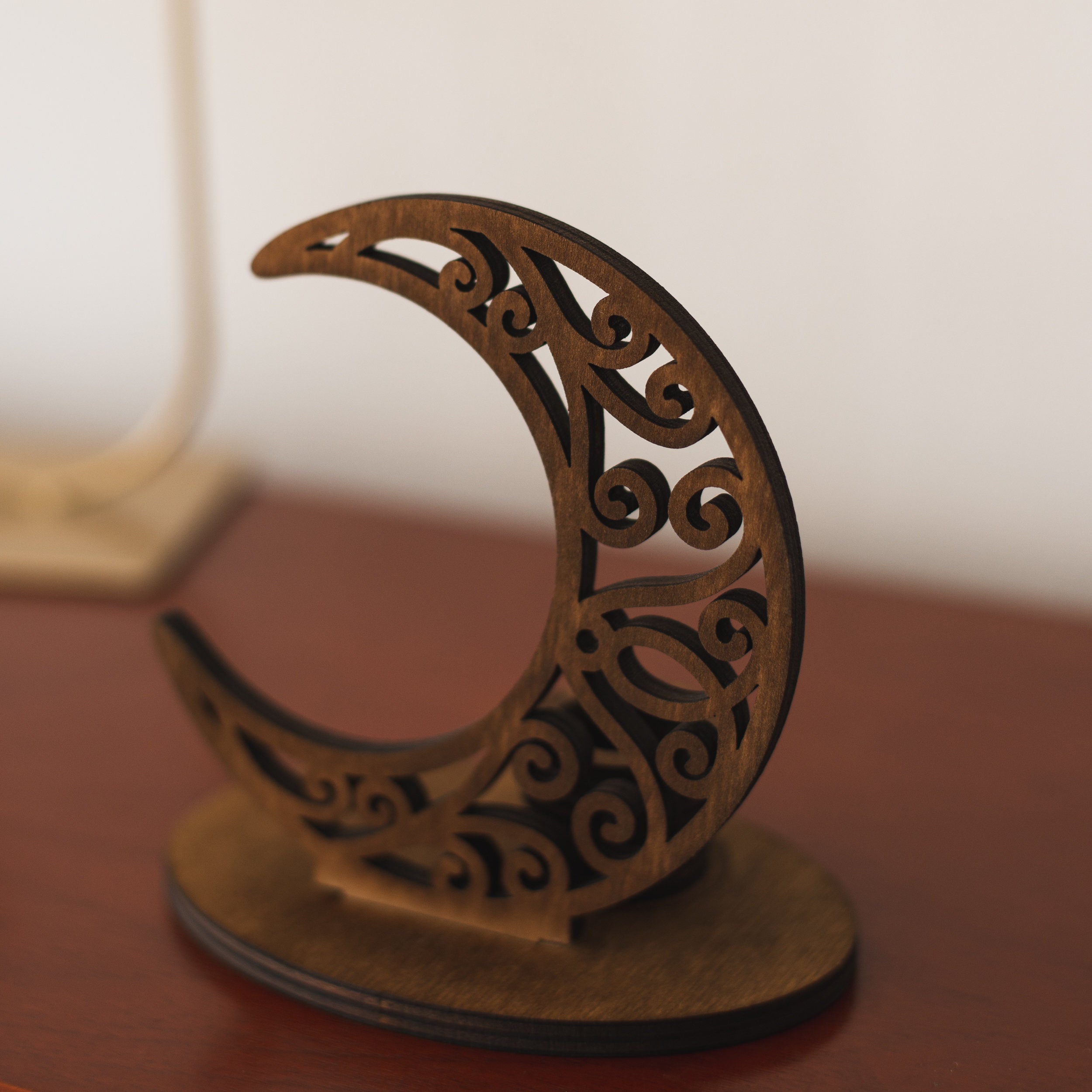 Crescent Moon Stand, Wood Sphere Holder, Wood Sphere Stand, Moon ...