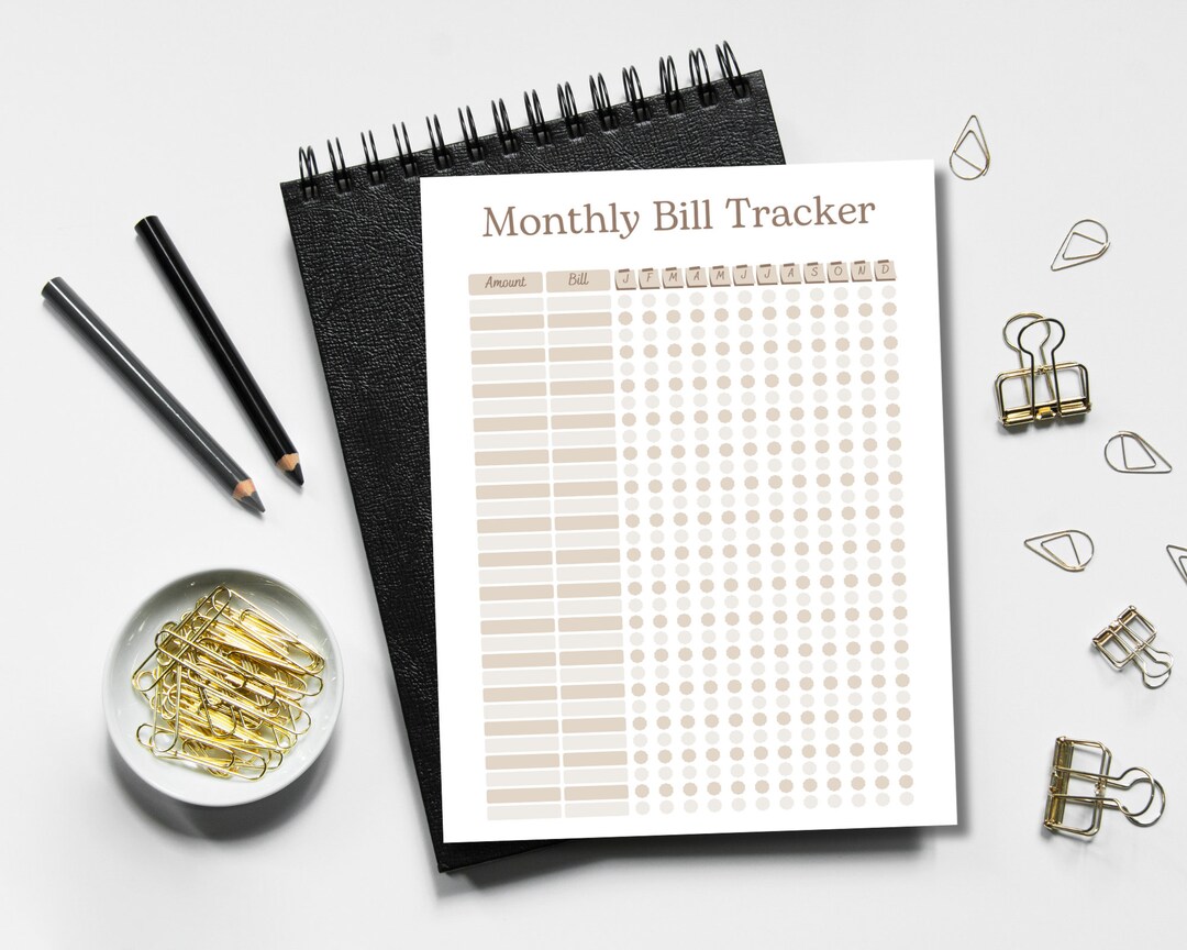 Stay Organized With Our Monthly Bill Tracker - Keep Track of Bills ...