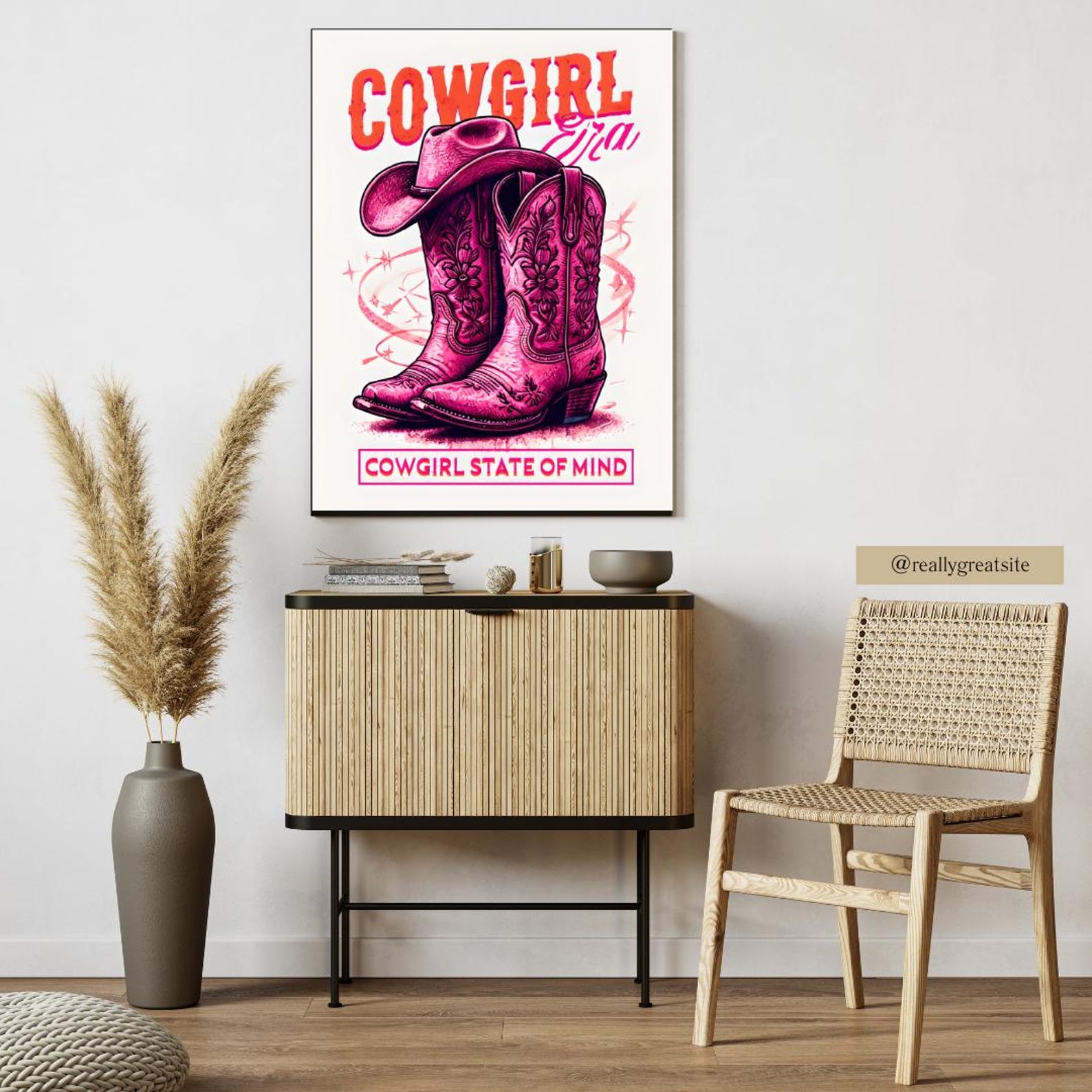 Pink Cowgirl Boots|print Vintage Western|wall Art|cowgirl Poster|wild ...