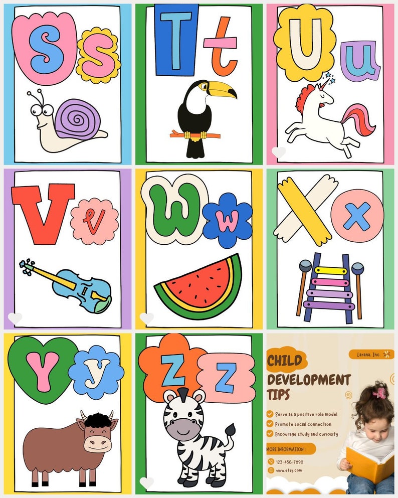 Alphabet Flashcards for Toddlers, ABC Printable Flash Cards, ABC ...