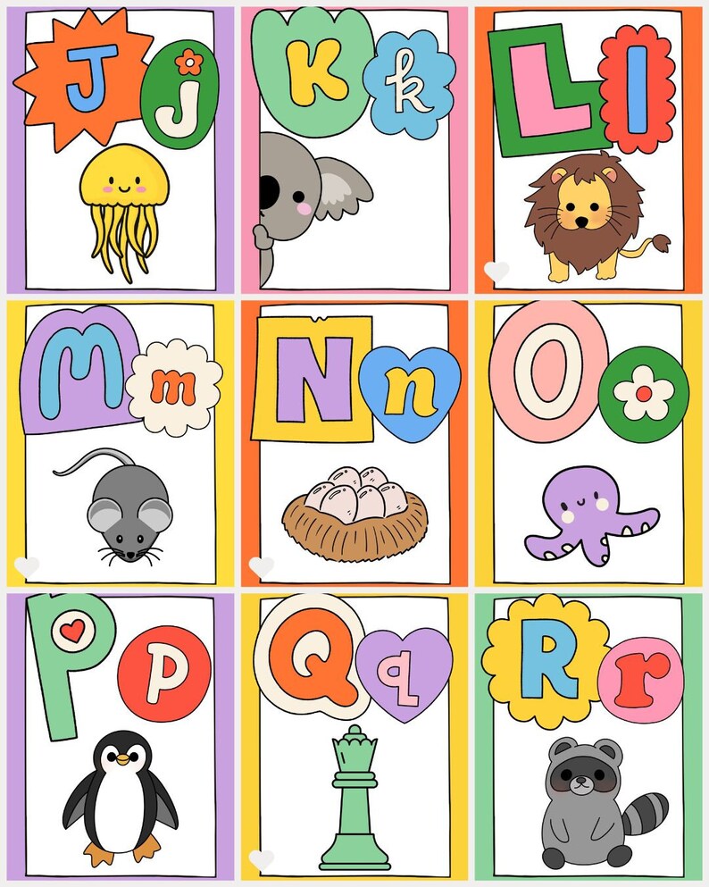 Alphabet Flashcards for Toddlers, ABC Printable Flash Cards, ABC ...