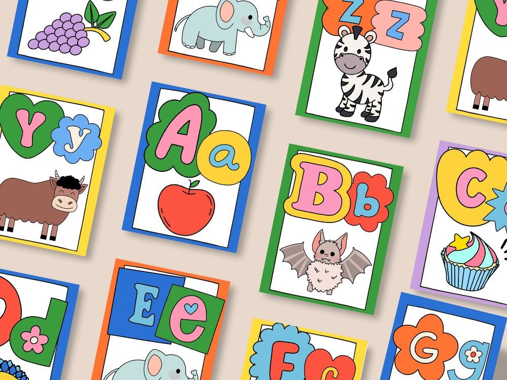 Alphabet Flashcards for Toddlers, ABC Printable Flash Cards, ABC ...