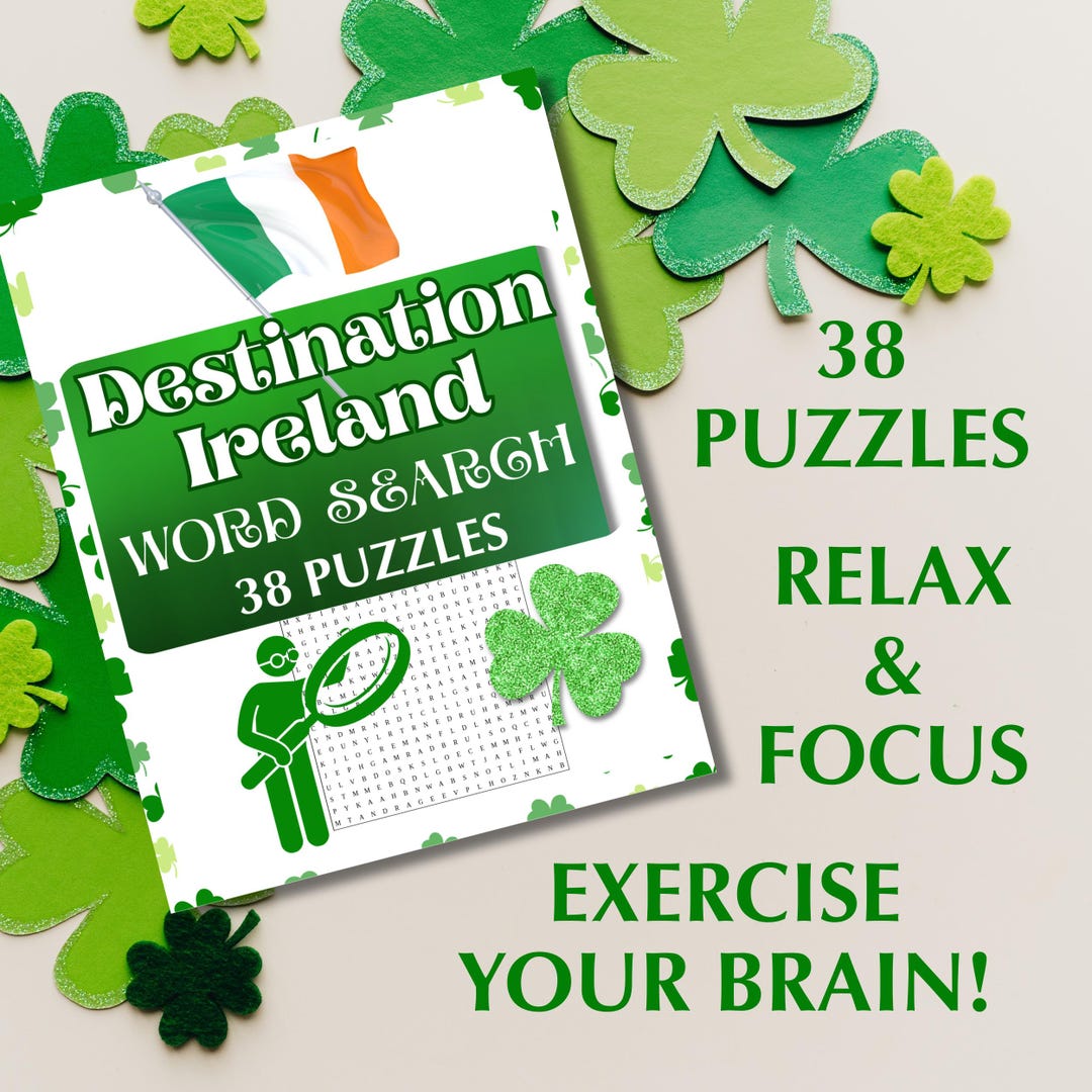 Destination Ireland Word Search Puzzles, Instant Download, 38 Puzzles ...