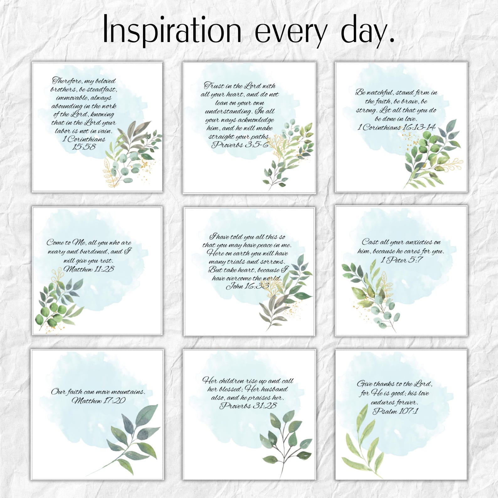 Scripture Note Cards for Bible Verse Meditations. Faith-based ...