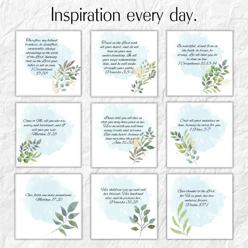 Scripture Note Cards for Bible Verse Meditations. Faith-based ...