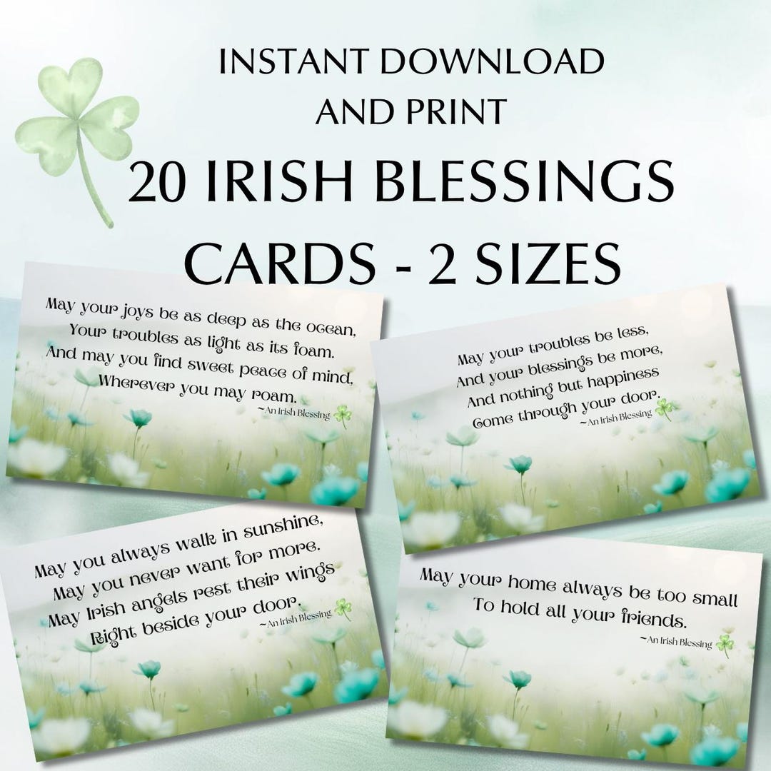 Irish Blessings Cards: Celtic Wisdom Quotes, St. Patrick's Day Gift ...