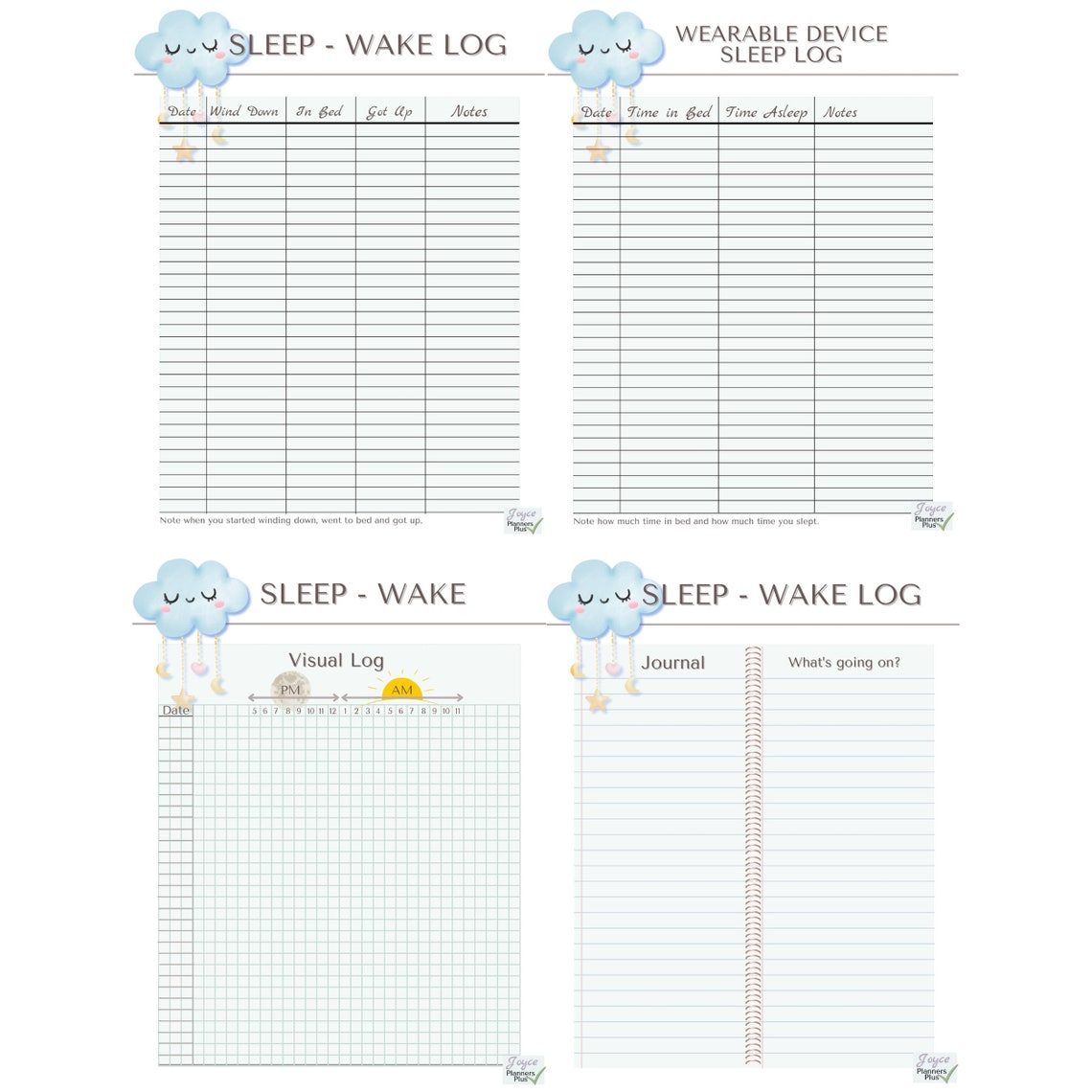 Daily Sleep Log, Sleep Tracker With Journal, Track Apple Health and ...