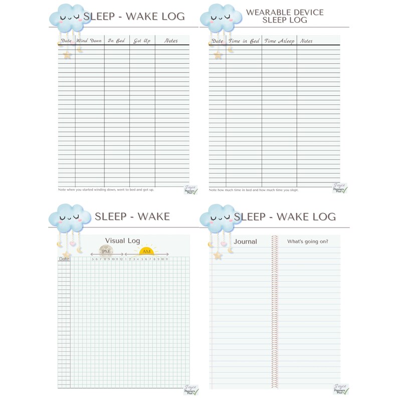Daily Sleep Log, Sleep Tracker With Journal, Track Apple Health and ...