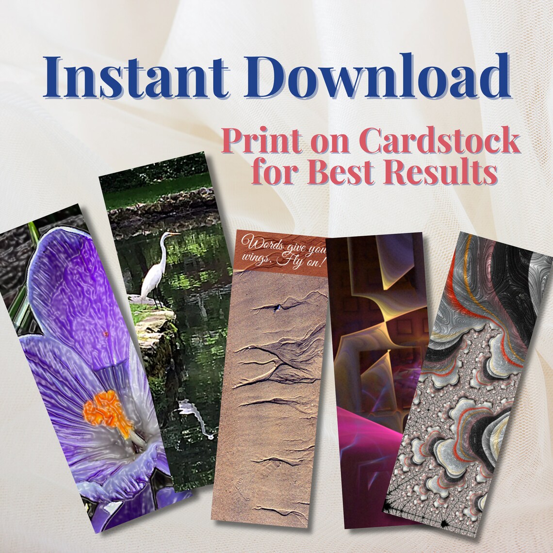 Printable Download, Set of 5 Fractal Art & Photography Bookmarks ...