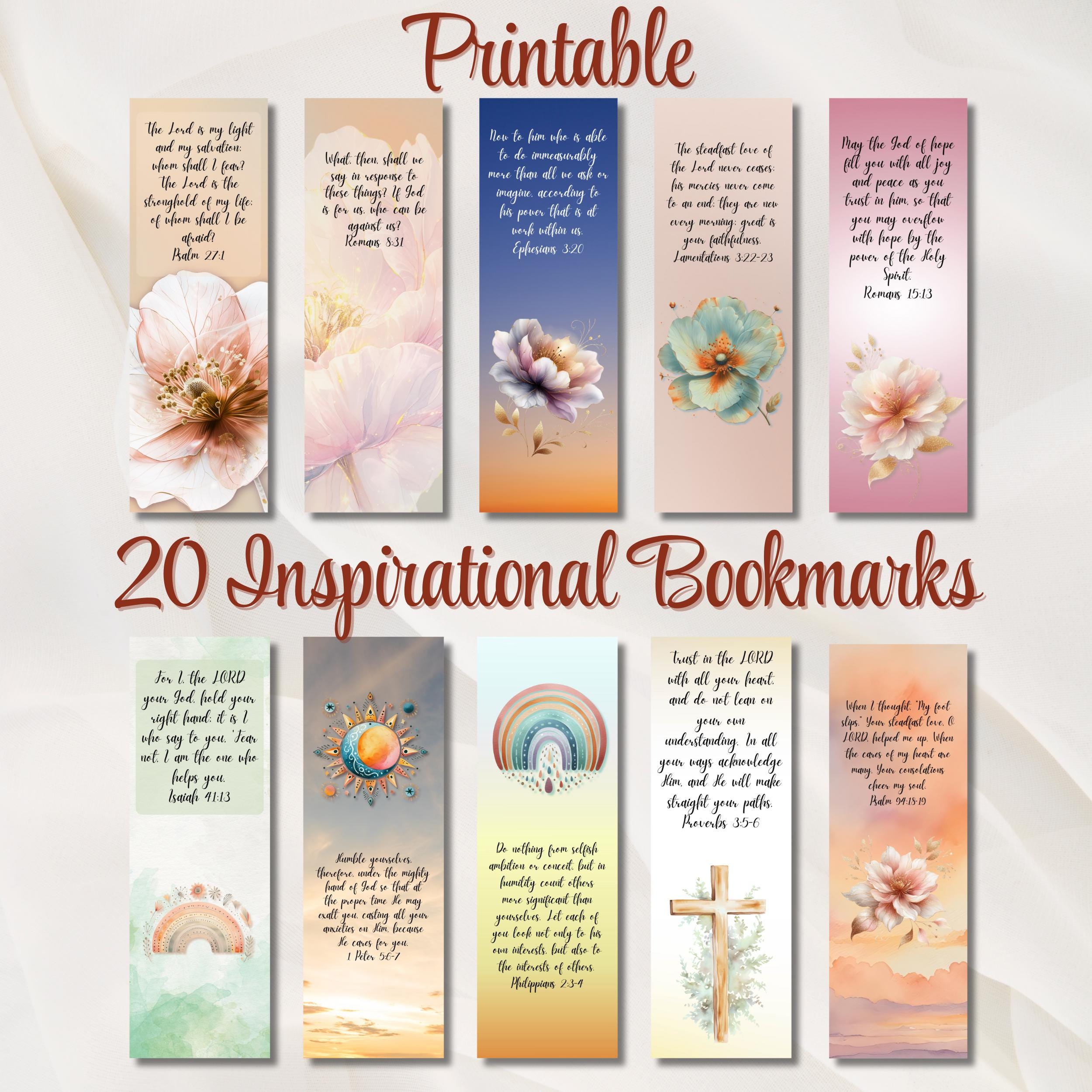 Christian Bookmarks | Inspiring Bible Verses | Bible Quote Bookmarks ...