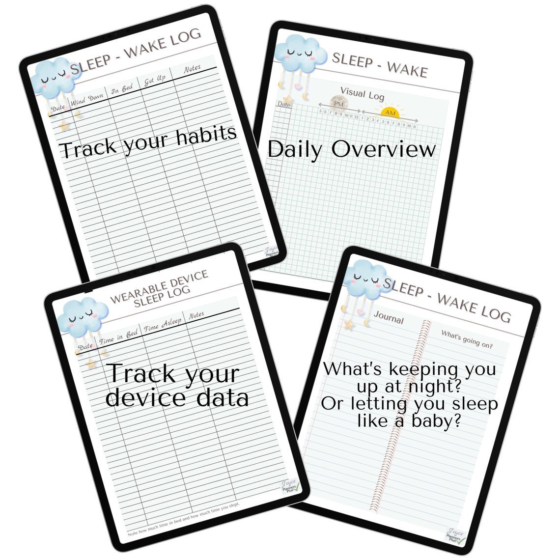 Daily Sleep Log, Sleep Tracker With Journal, Track Apple Health and ...