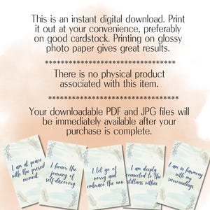 Printable Affirmation Cards: Daily Mindful Meditation (PDF) - Zen Mind ...