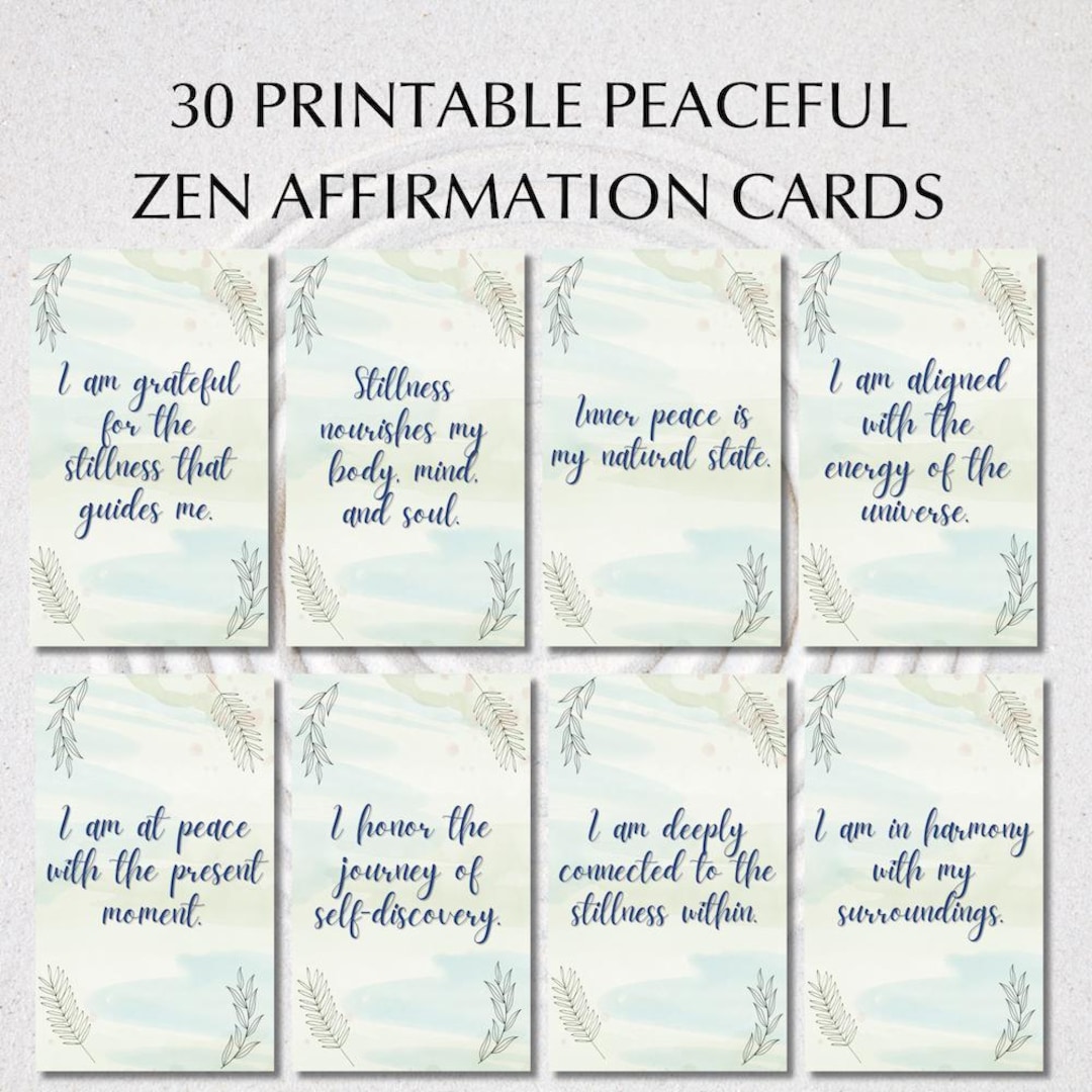 Printable Affirmations Cards to Cultivate a Peaceful Day. Nurture Your ...