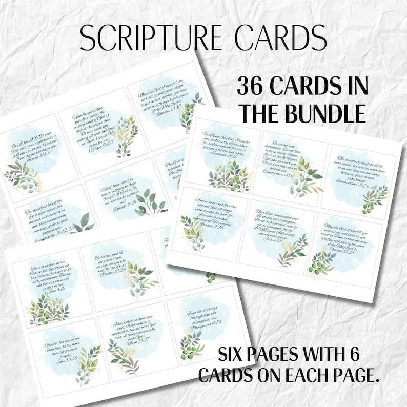 Scripture Note Cards for Bible Verse Meditations. Faith-based ...