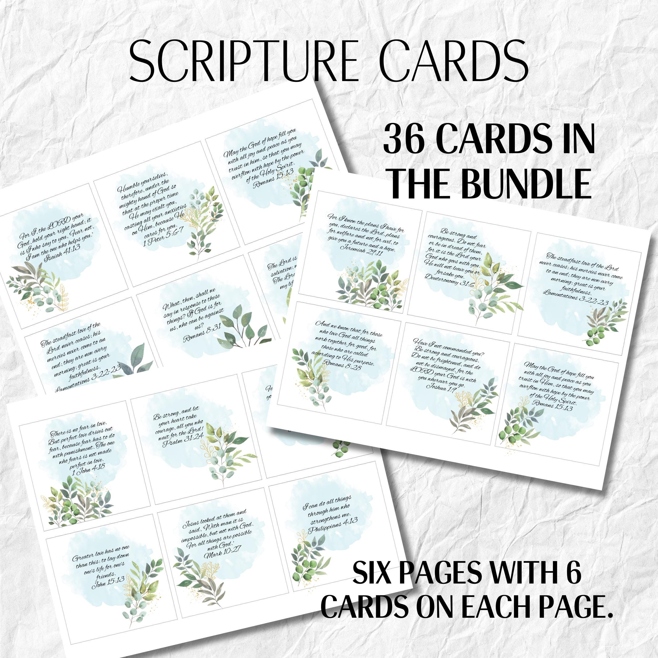 Scripture Note Cards for Bible Verse Meditations. Faith-based ...