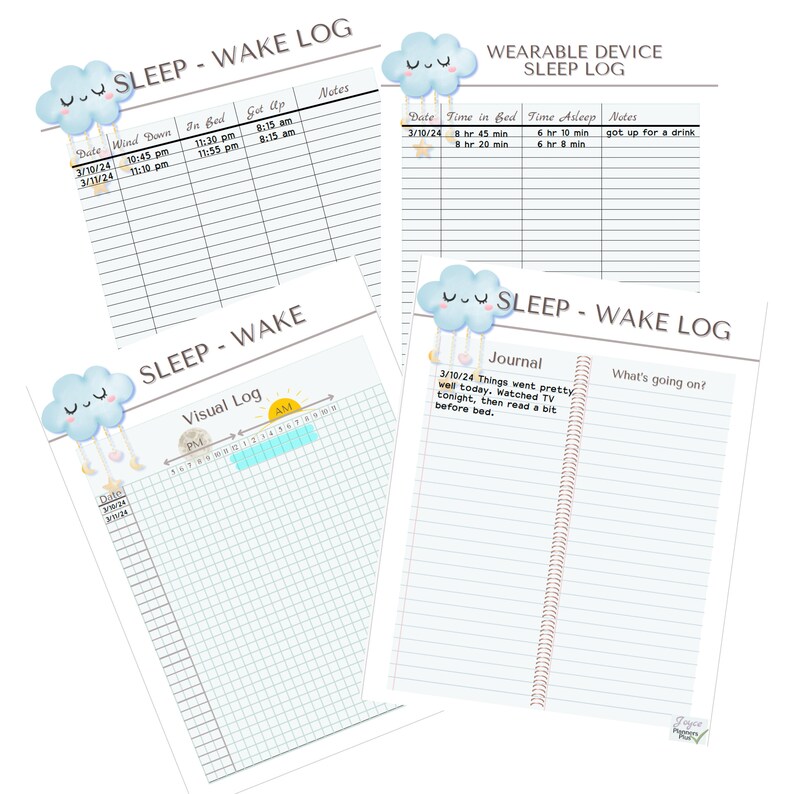 Daily Sleep Log, Sleep Tracker With Journal, Track Apple Health and ...