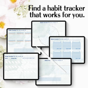Printable & Digital Habit Trackers - 5 Different Formats, 4 Color ...
