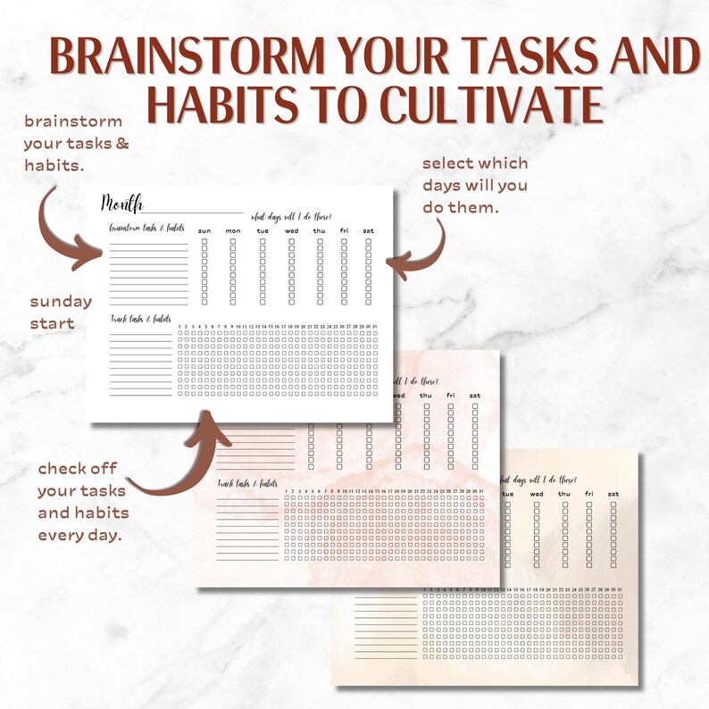 Task & Habit Planner Tracker, Printable and Digital, Goodnotes Schedule ...