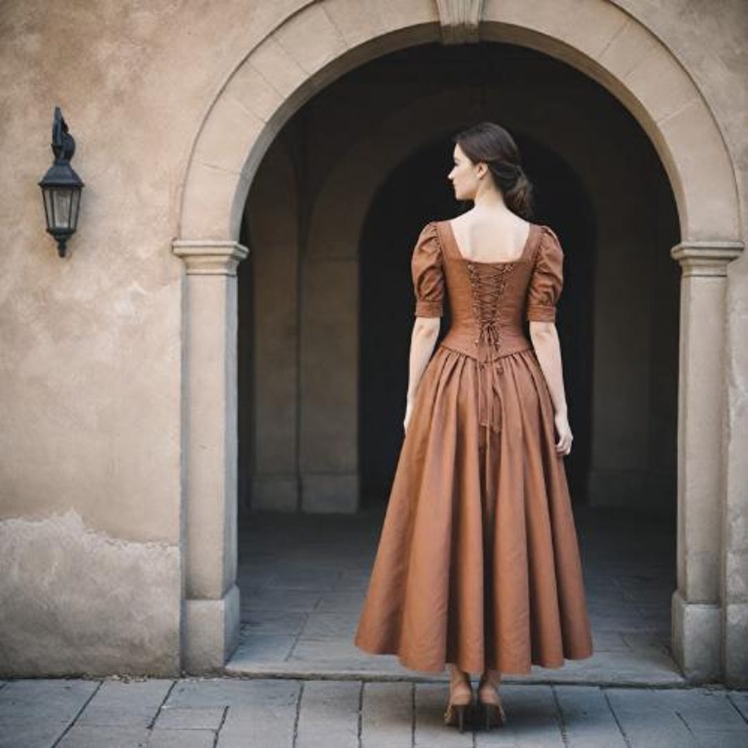 Medieval Brown Renaissance Dress Rustic Renfaire Costume Gown Vintage ...