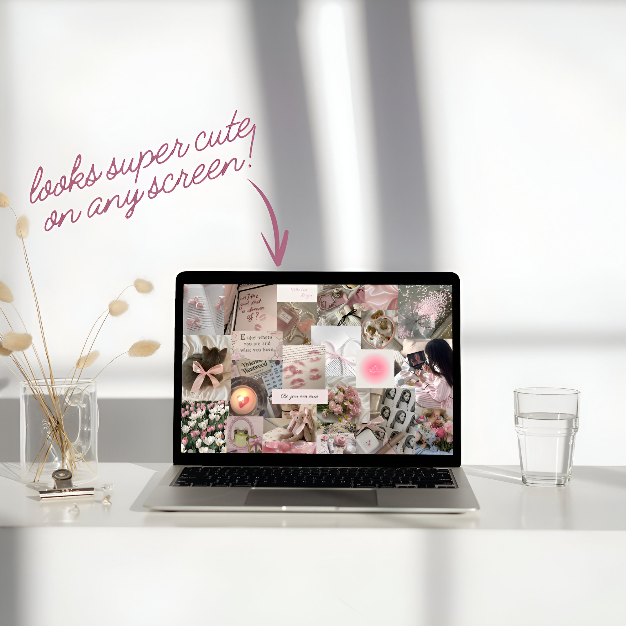 Coquette Desktop Wallpaper Icon Pack 13-inch Pink, Coquette Inspired ...