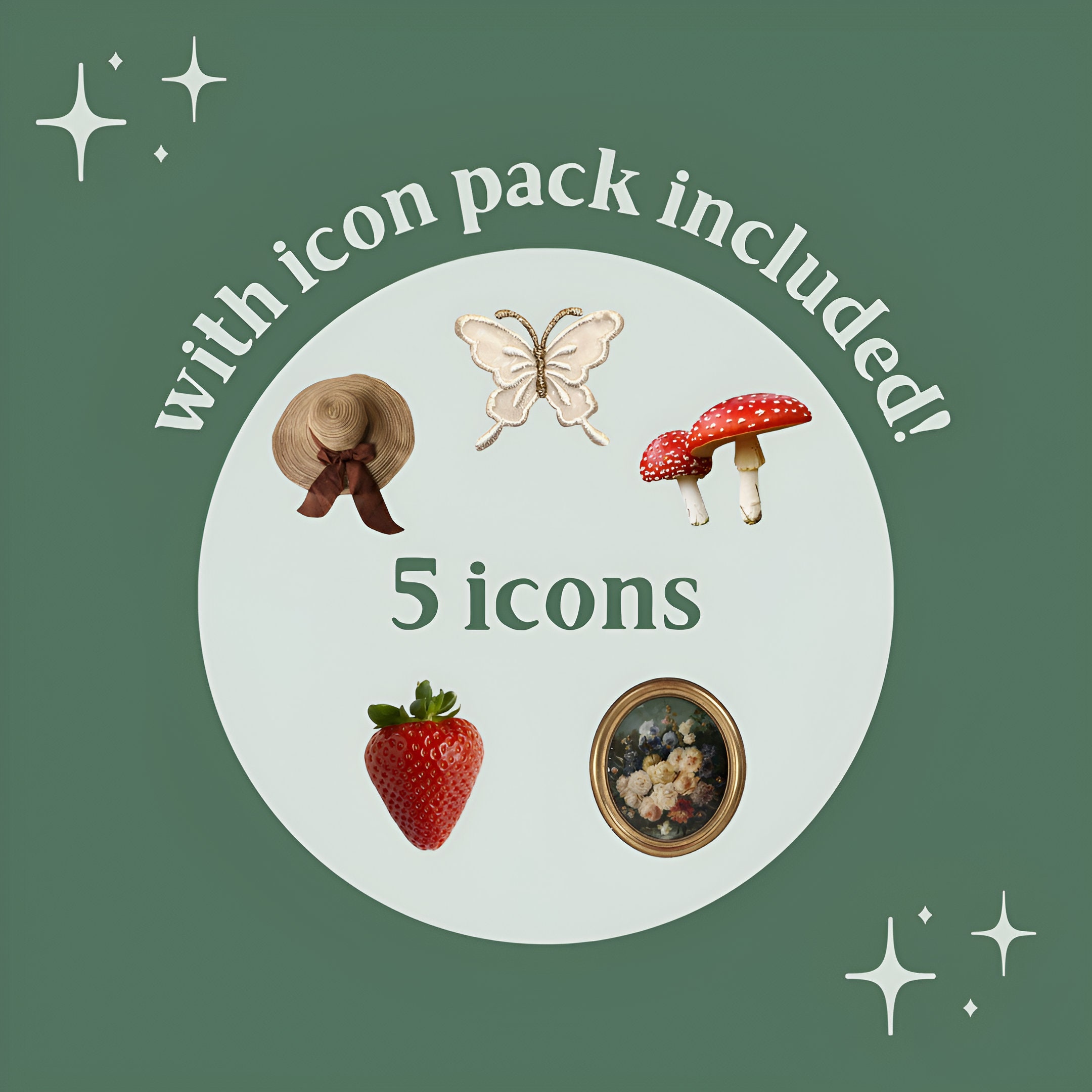 Cottagecore Desktop Wallpaper Icon Pack 13-inch Cottagecore Inspired ...