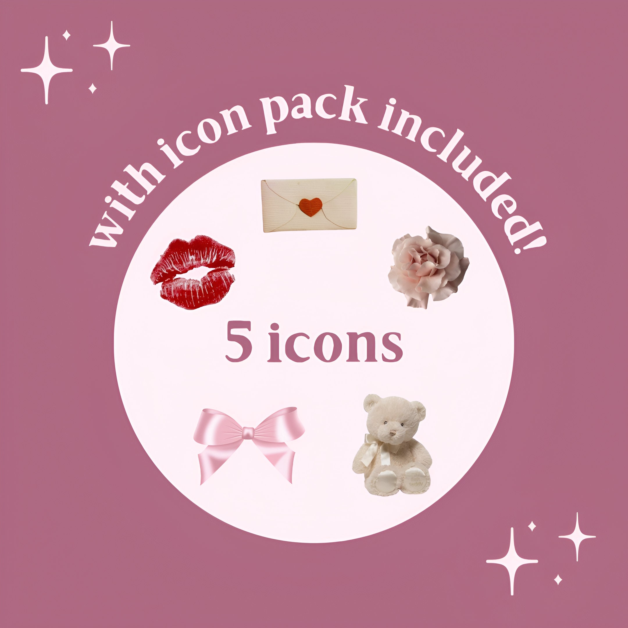 Coquette Desktop Wallpaper Icon Pack 13-inch Pink, Coquette Inspired ...