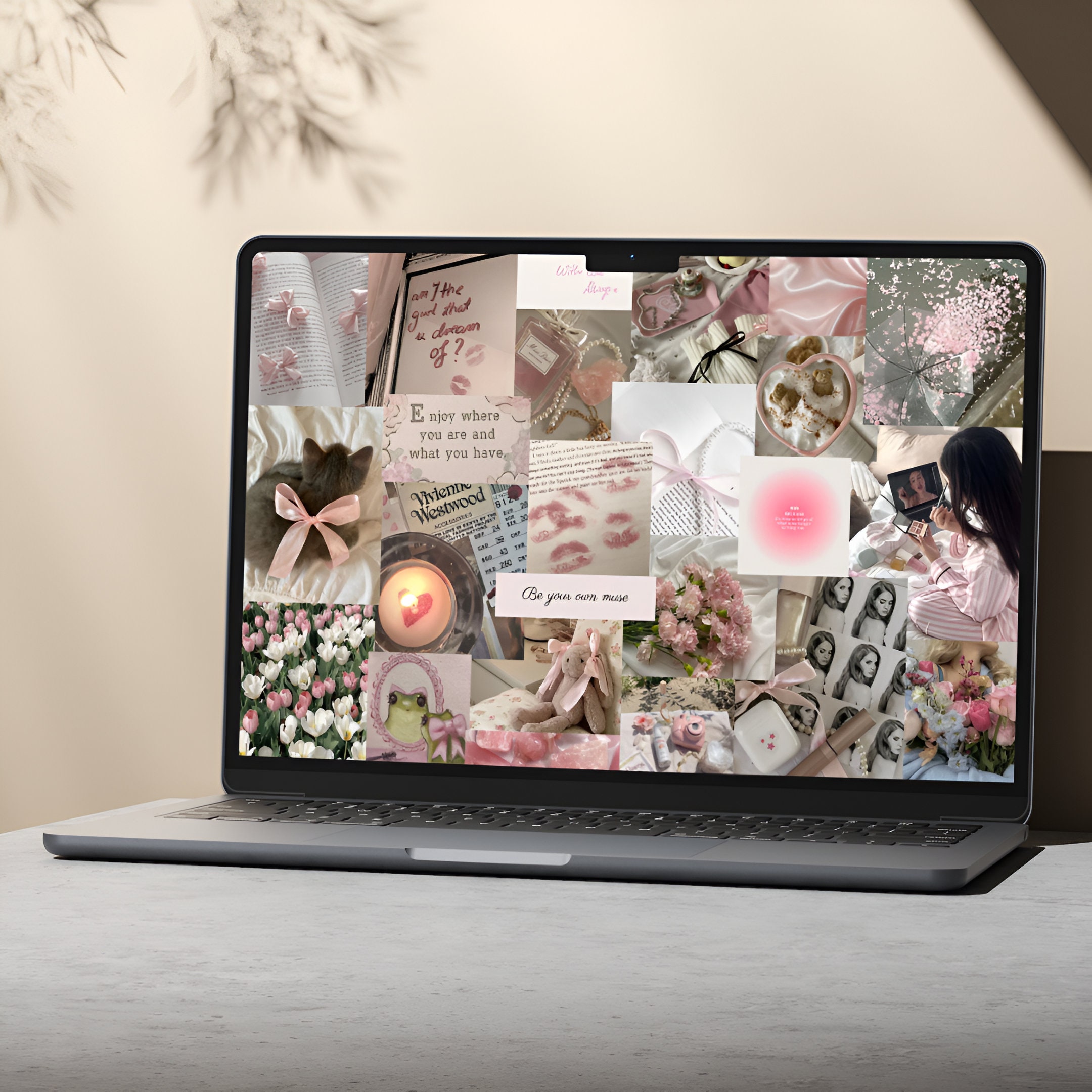 Coquette Desktop Wallpaper Icon Pack 13-inch Pink, Coquette Inspired ...