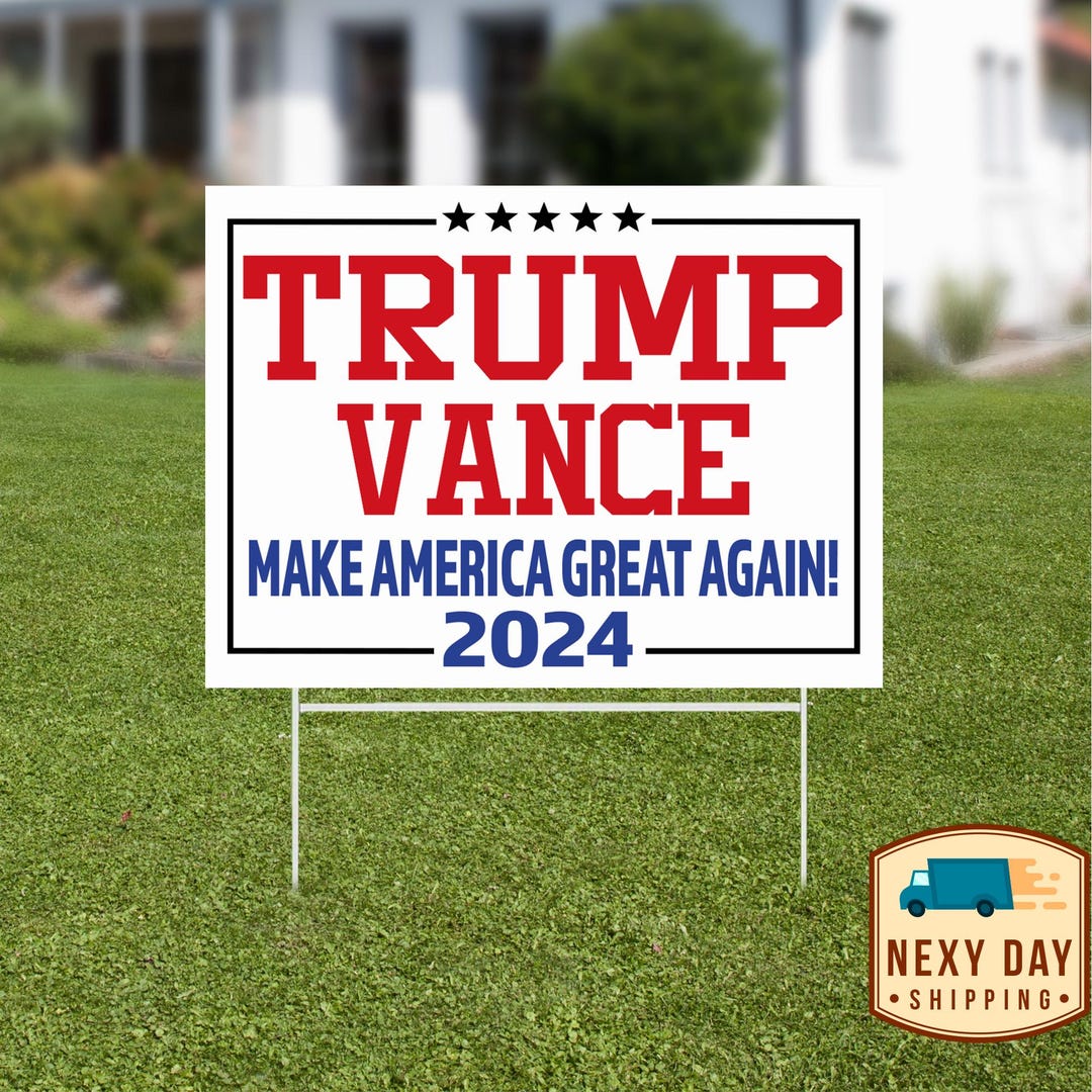 Trump Vance Yard Sign, Donald Trump 2024, Yard Sign With Metal H-stake ...