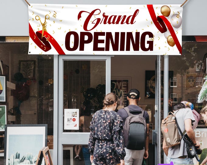 Grand Opening Banner, Opening Banner, Full Color Vinyl Banner, Custom ...