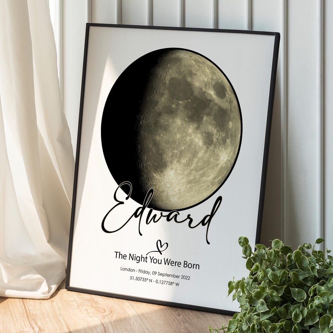 Custom Moon Phase Print, Astrology Framed Print, Moon Print for Wife ...