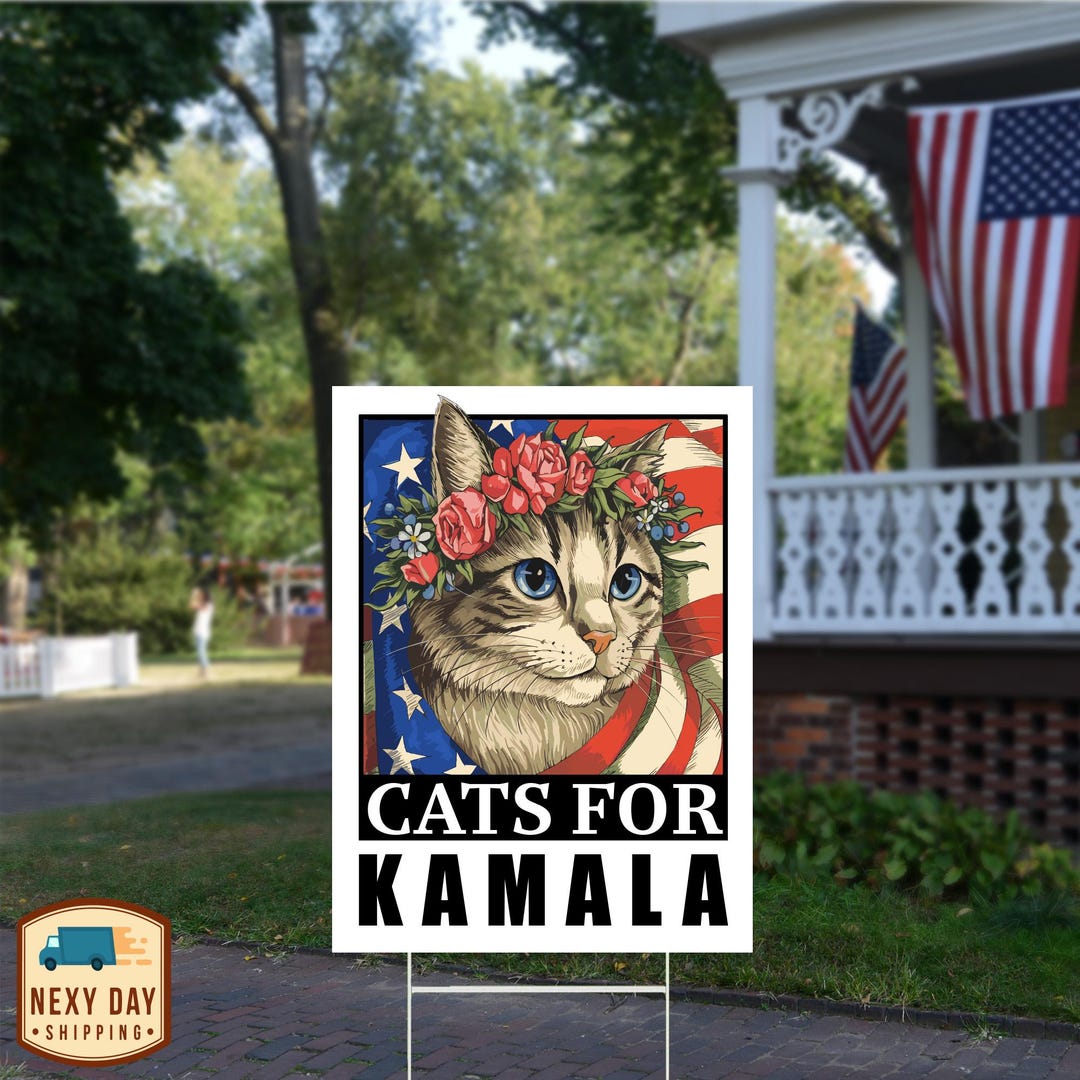 Cats for Kamala Yard Sign, Election Sign, Madam President, President ...