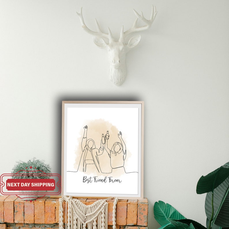 One Line Drawing Photo Frame, Custom Couple Portrait, Custom Family ...