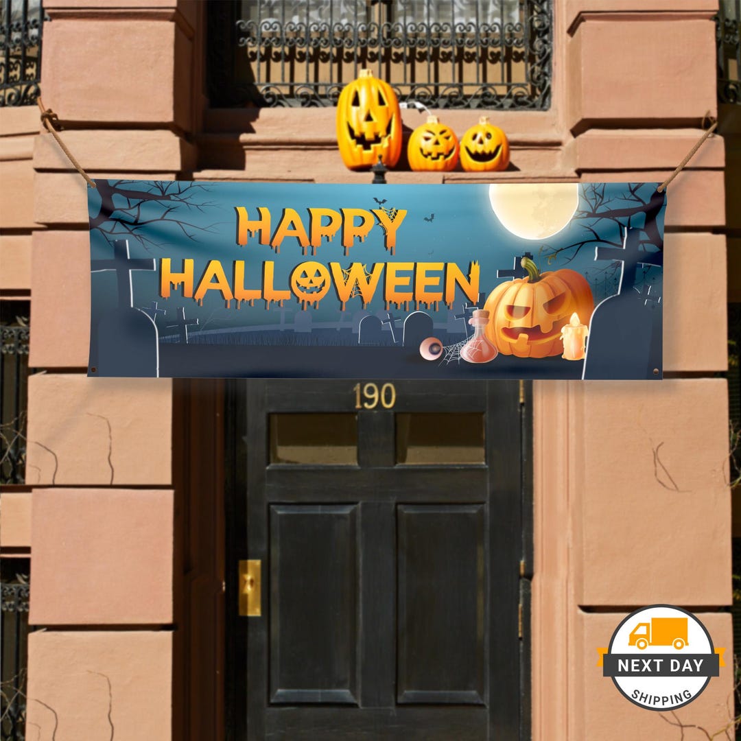 Happy Halloween Banner, Trick or Treat Banner, Happy Halloween ...
