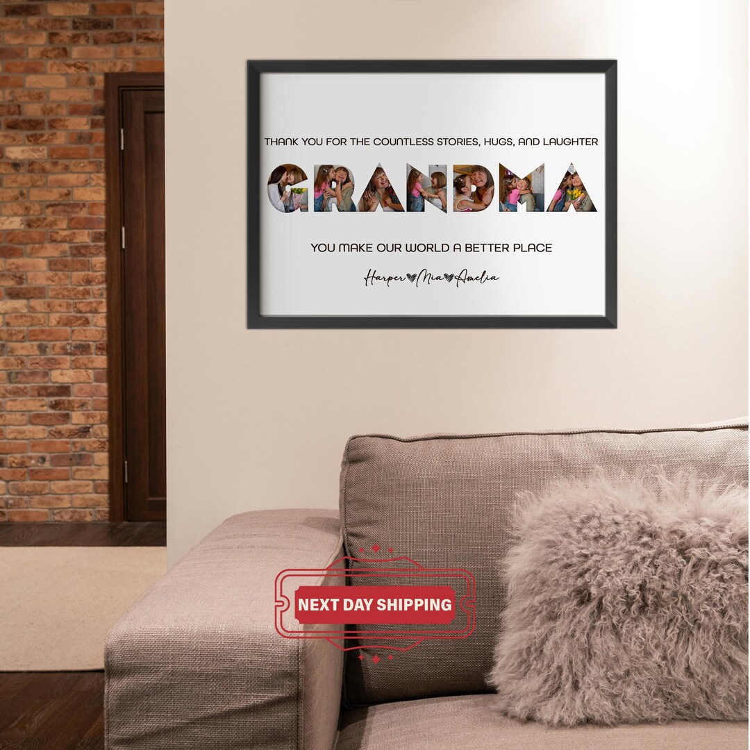 Grandma Photo Collage, Personalized Grandma Frame, Photo Collage for ...