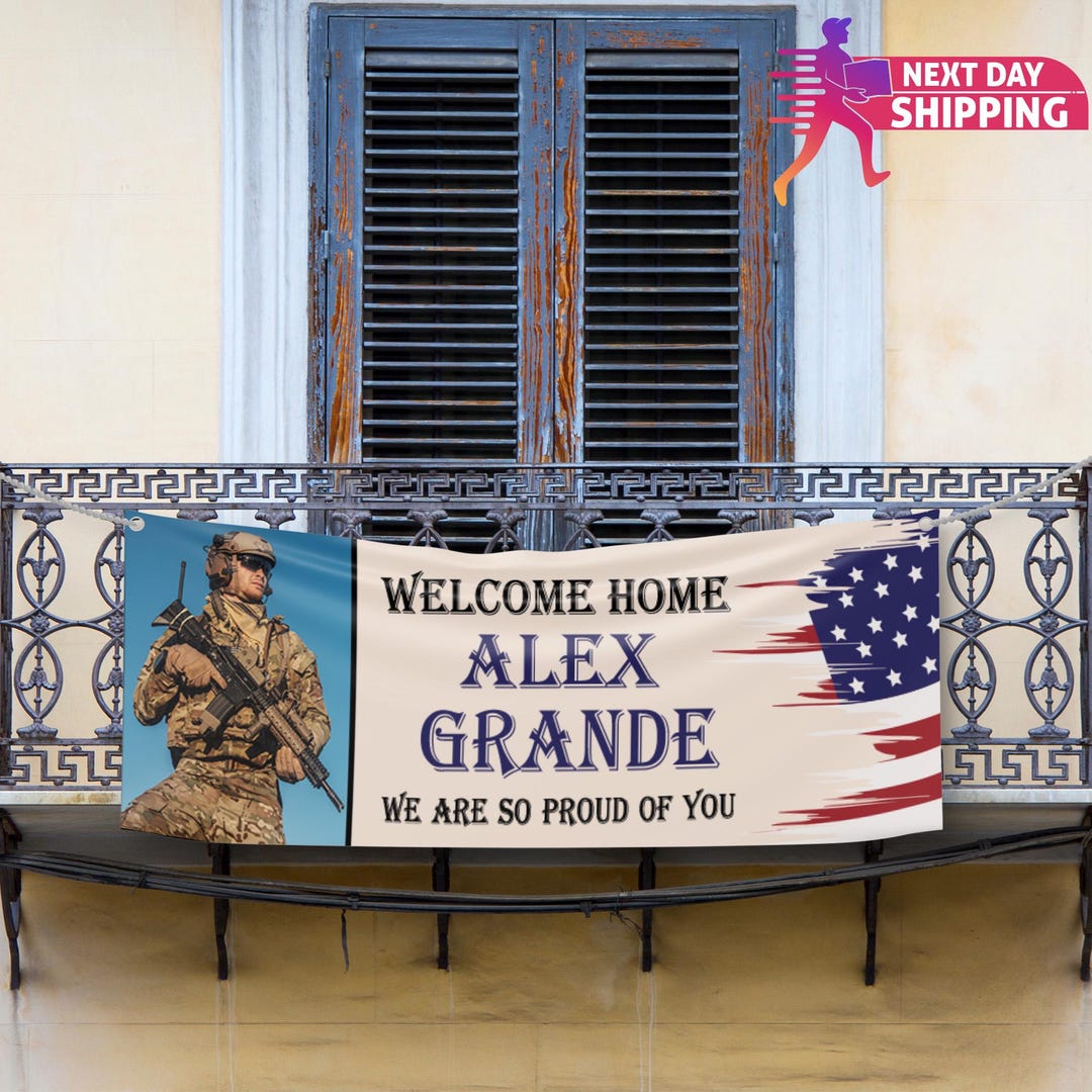 Welcome Home Banner, Custom Vinyl Banner, We Are so Proud, Customizable ...