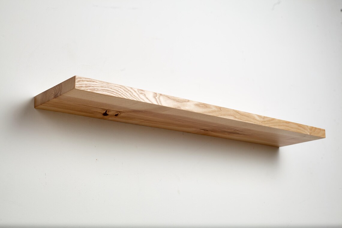 Ash Floating Shelves, Shelves on Wall, Live Edge Floating Shelves ...