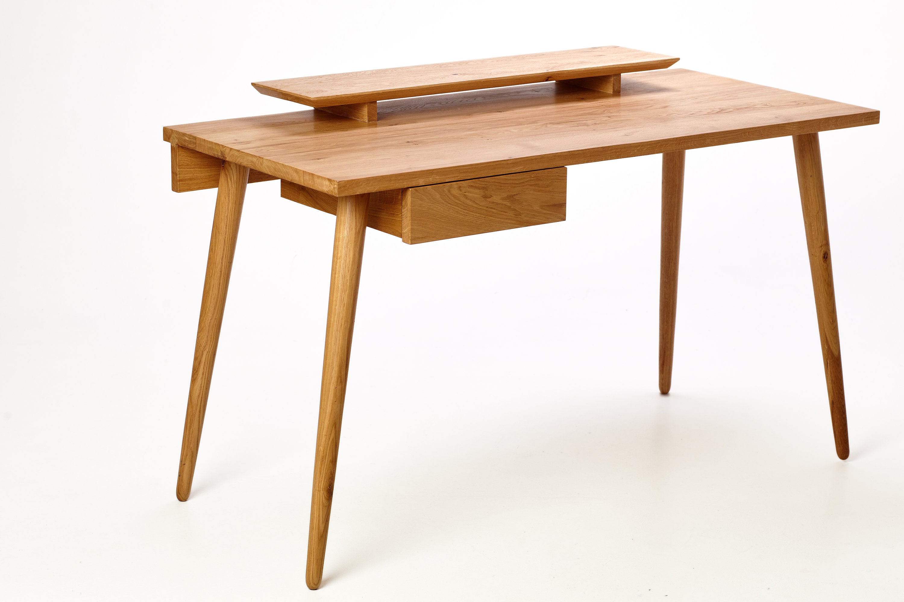 Unique Computer Table, Solid Oak Wooden Table, Desktop, Minimalistic ...