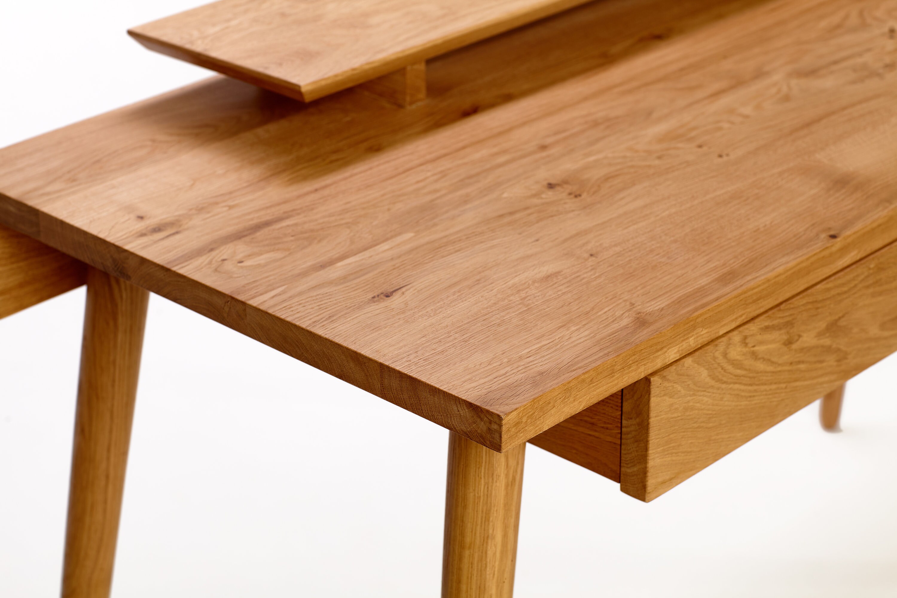 Unique Computer Table, Solid Oak Wooden Table, Desktop, Minimalistic ...