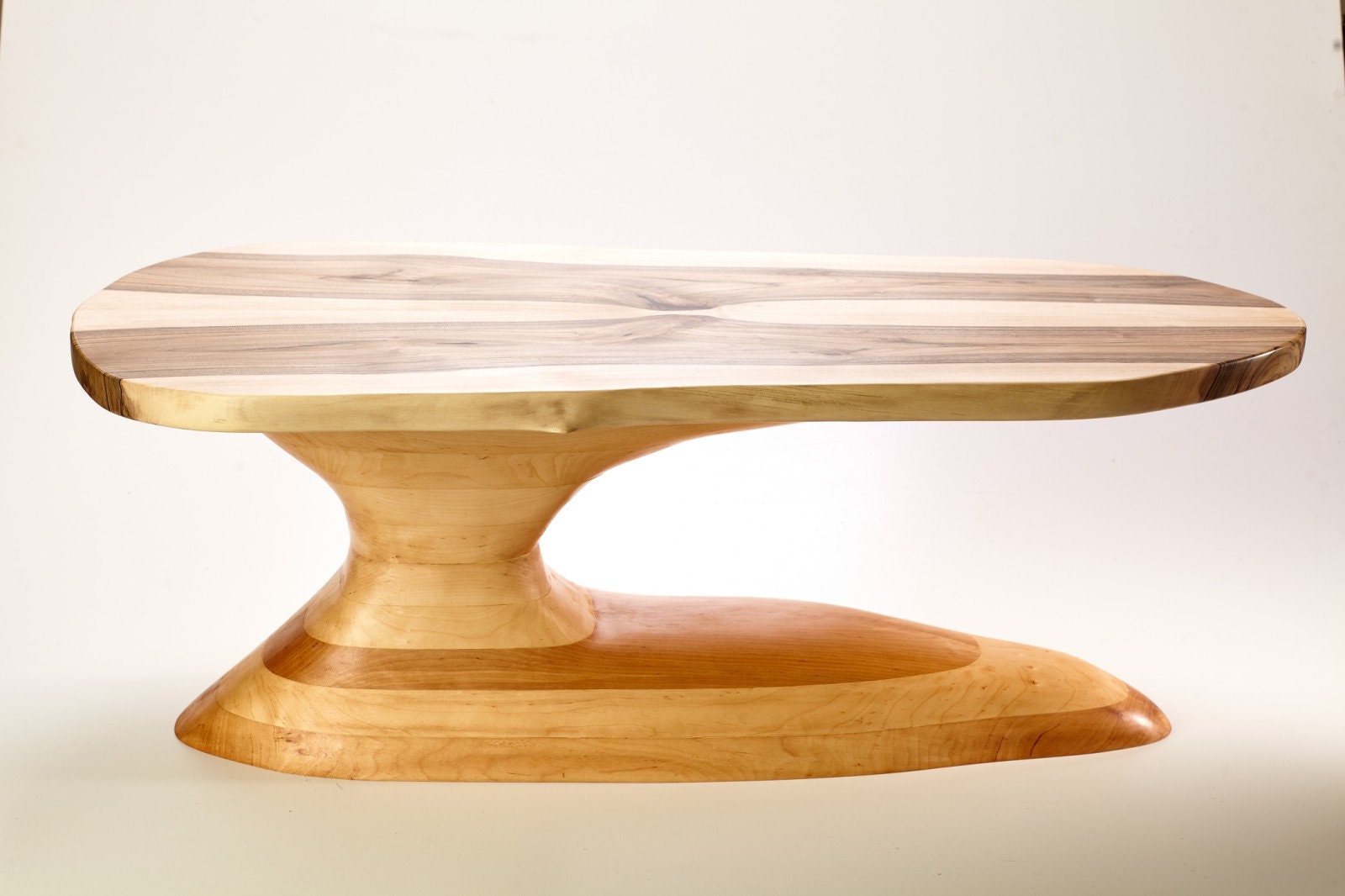 Wooden Coffee Table Sculpture, Live Edge Coffee Table, Walnut Coffee ...