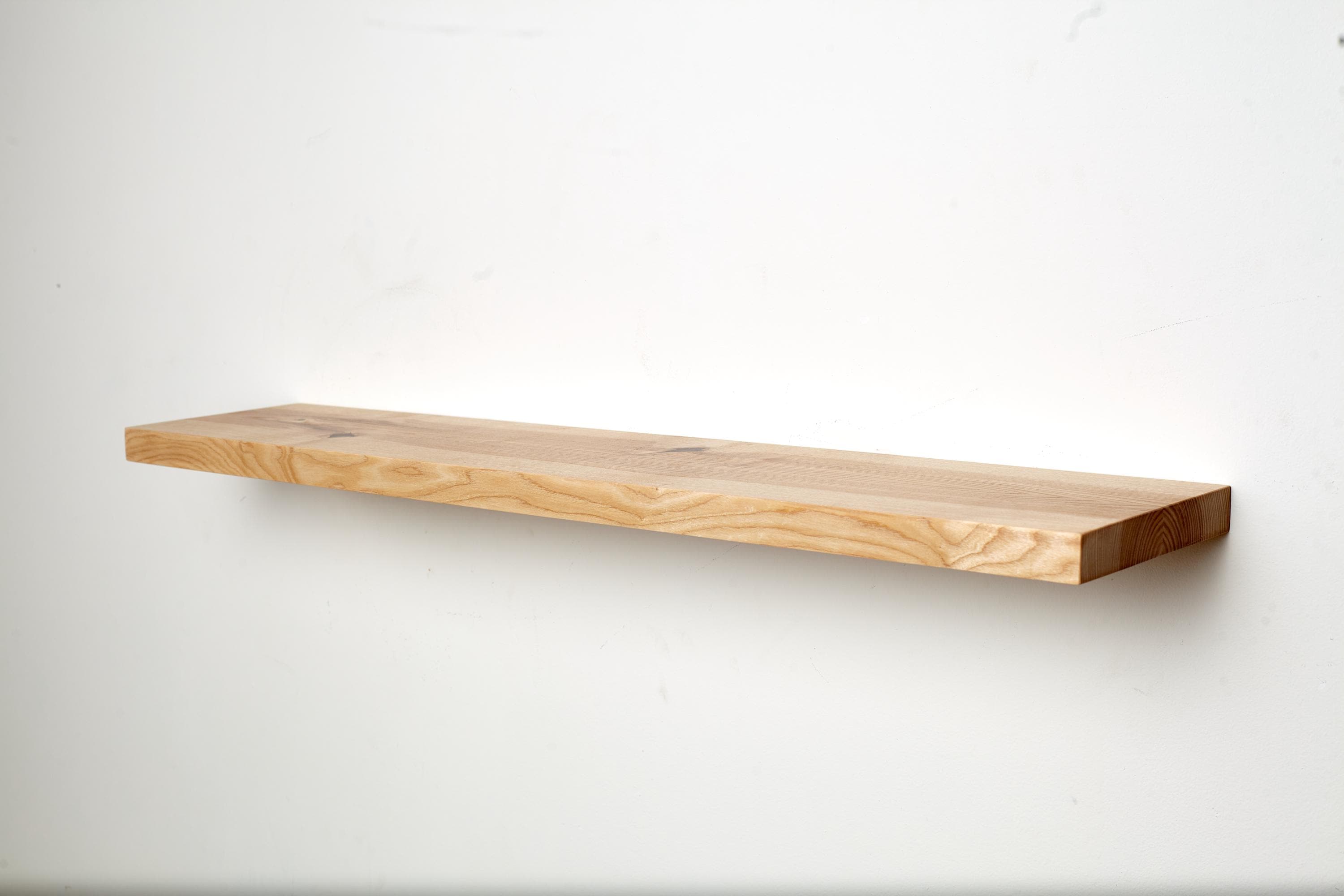 Ash Floating Shelves, Shelves on Wall, Live Edge Floating Shelves ...