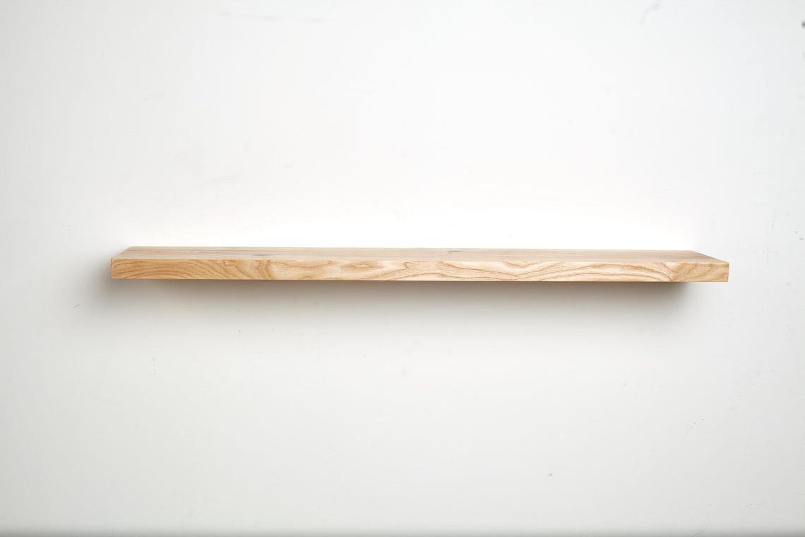 Ash Floating Shelves, Shelves on Wall, Live Edge Floating Shelves ...