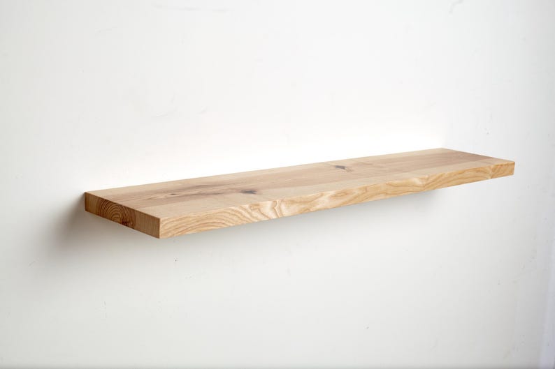 Ash Floating Shelves, Shelves on Wall, Live Edge Floating Shelves ...