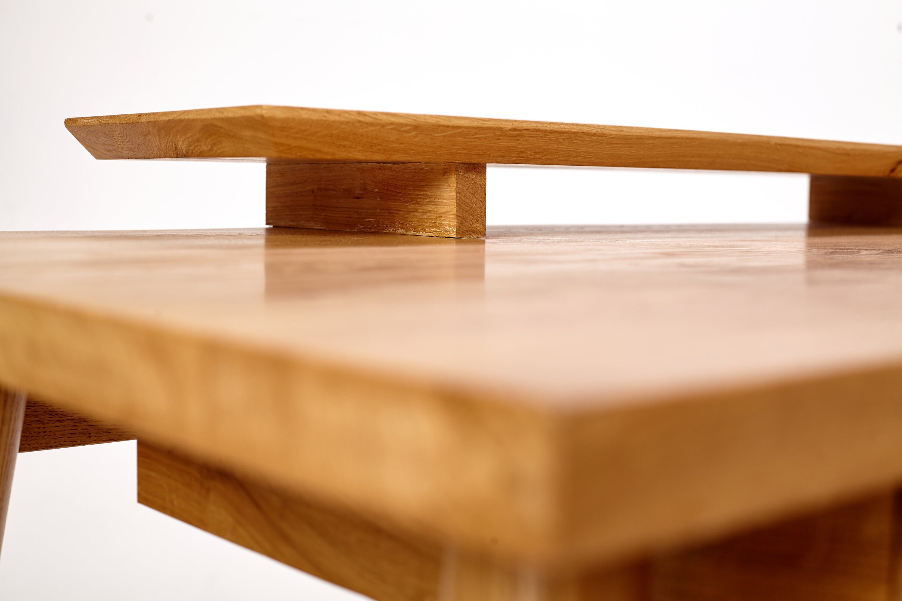 Unique Computer Table, Solid Oak Wooden Table, Desktop, Minimalistic ...