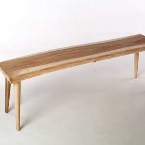 Walnut Wood Bench Indoor, Modern Wood Bench Entryway, Solid Wood Dining ...