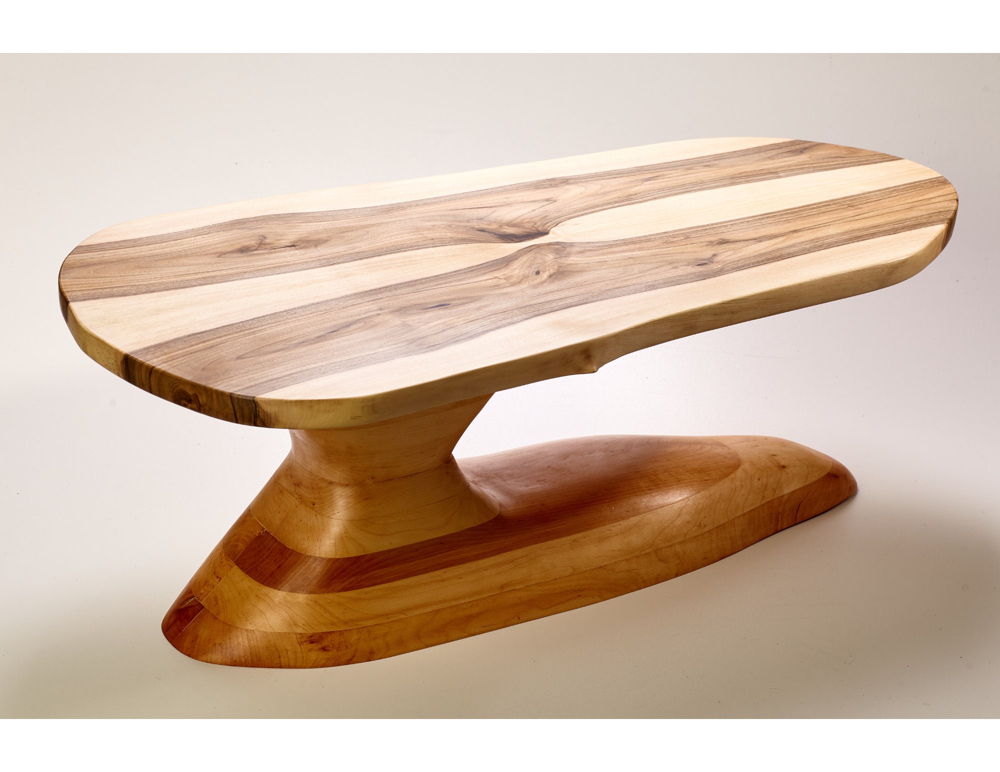 Wooden Coffee Table Sculpture, Live Edge Coffee Table, Walnut Coffee ...