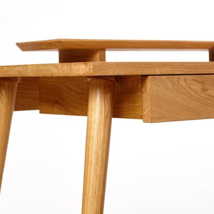 Unique Computer Table, Solid Oak Wooden Table, Desktop, Minimalistic ...